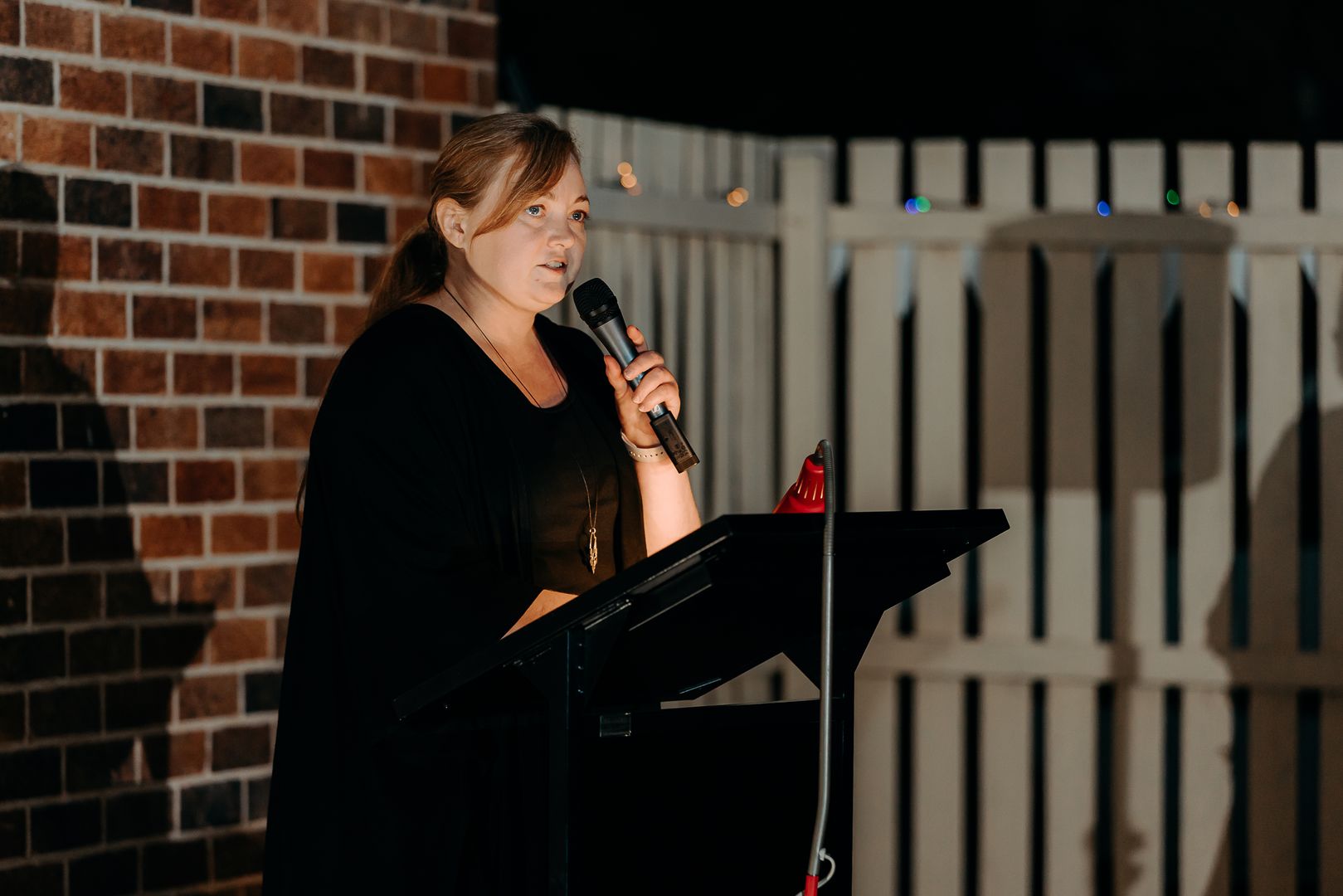 Above: Cara-Ann Simpson speaking at the event